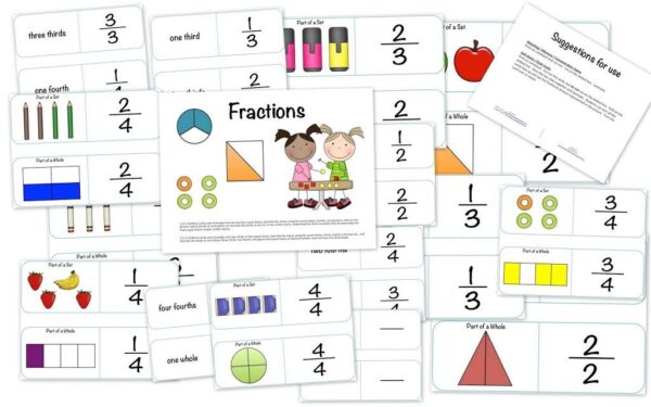 Fraction Flash Cards & Memory Matching Game
