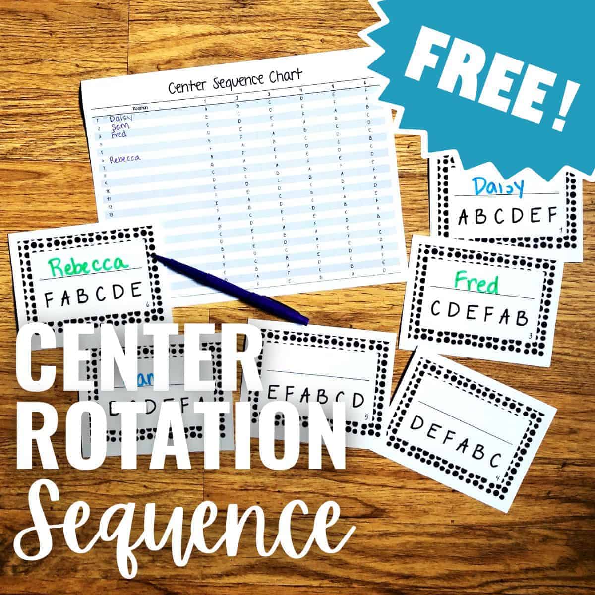 FREE Center Rotation Sequence Template for Teachers
