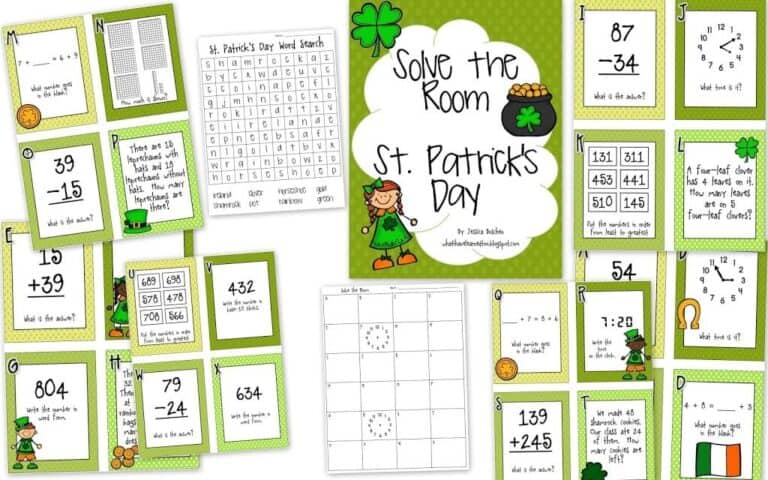 St. Patrick's Day Math Centers Games & Activities