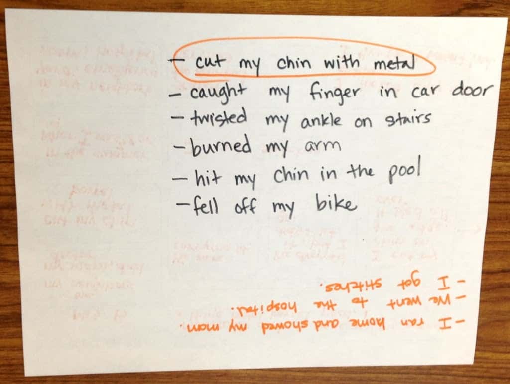 Narrative Prewriting Activity - Choose a Small Moment and Complete a ...