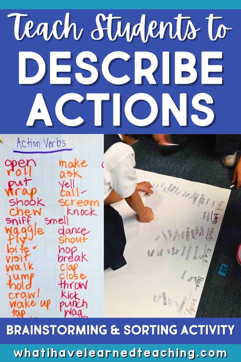 Teach Students to Describe Actions in Writing