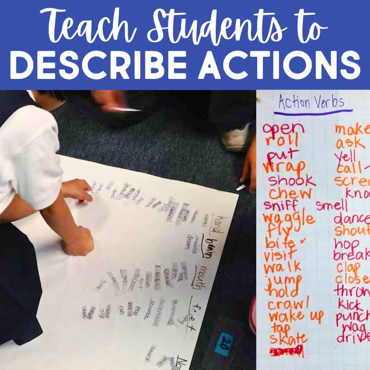Teach Students to Describe Actions in Writing