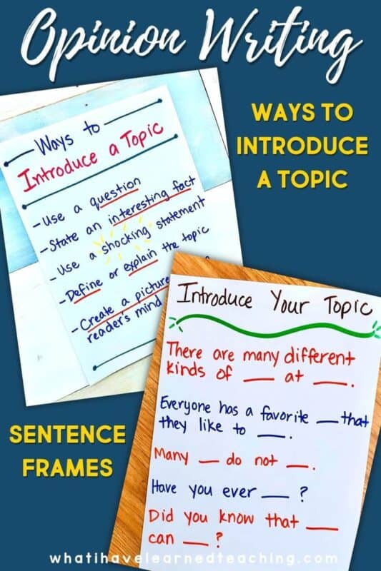 Teach Students to Write an Introduction for Opinion Writing