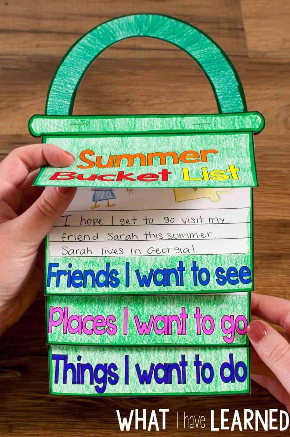 Summer Bucket List Flap Book Writing Craftivity
