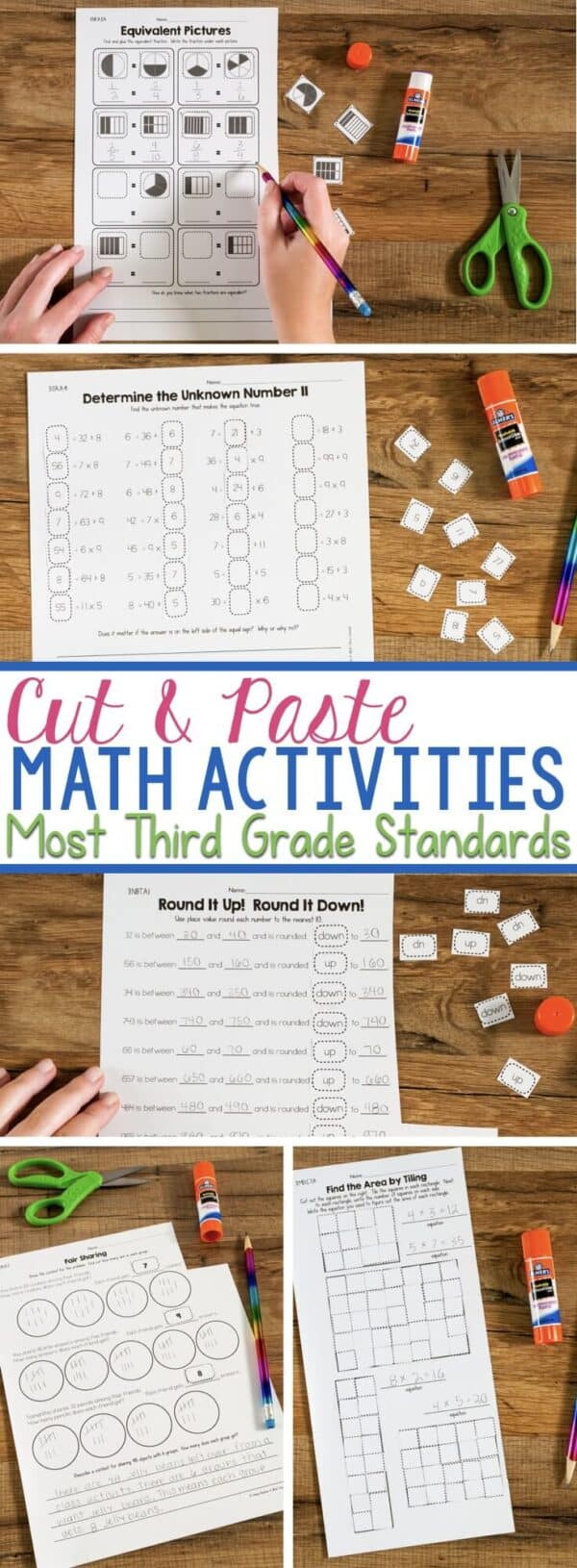Cut & Paste Third Grade Math Activities