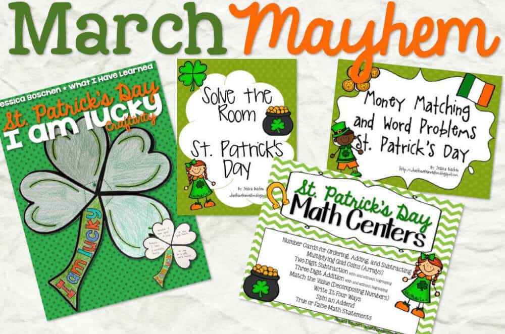 Second Grade March Math Centers