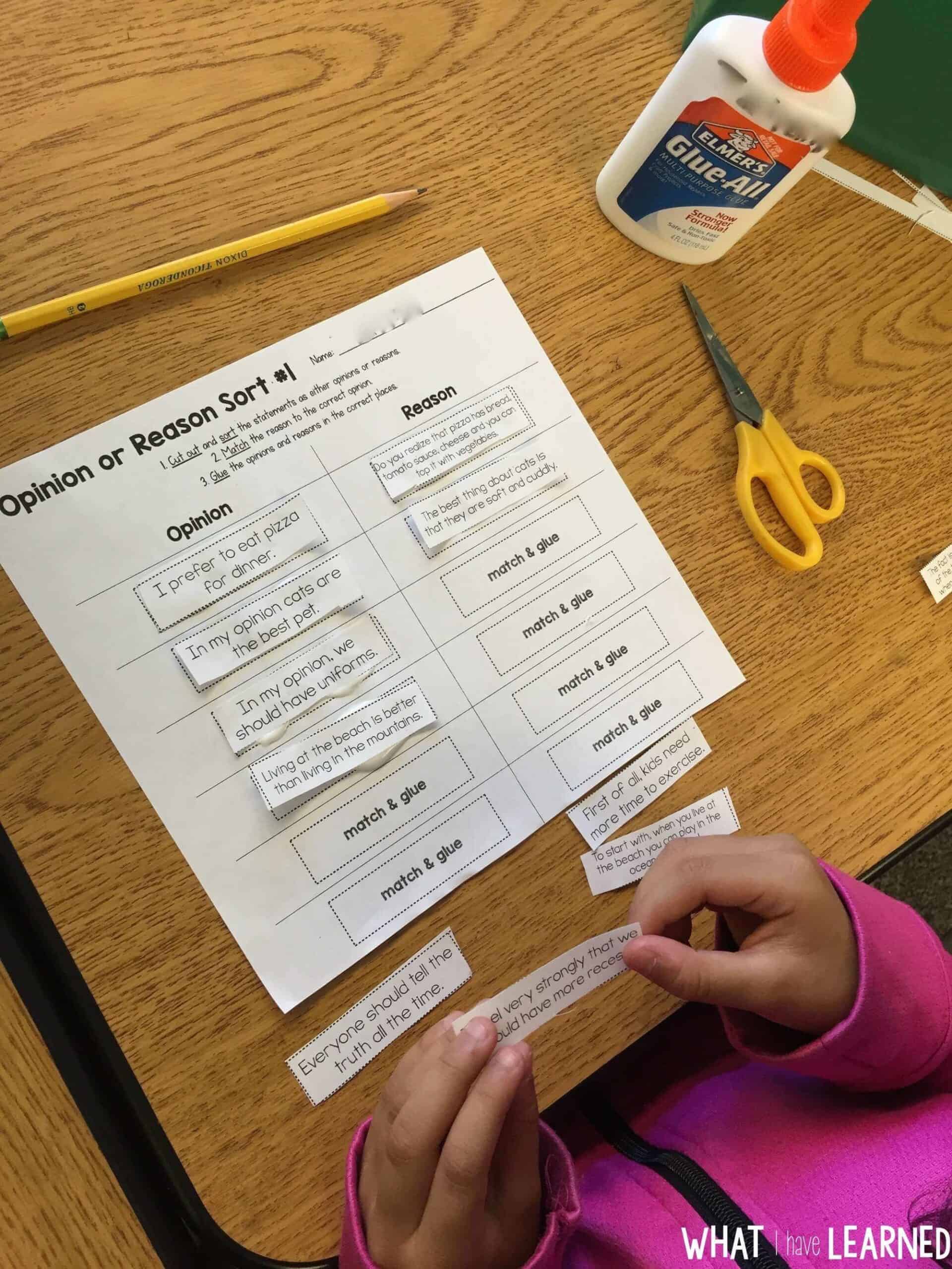 Teach Students to Support Opinions with Reasons