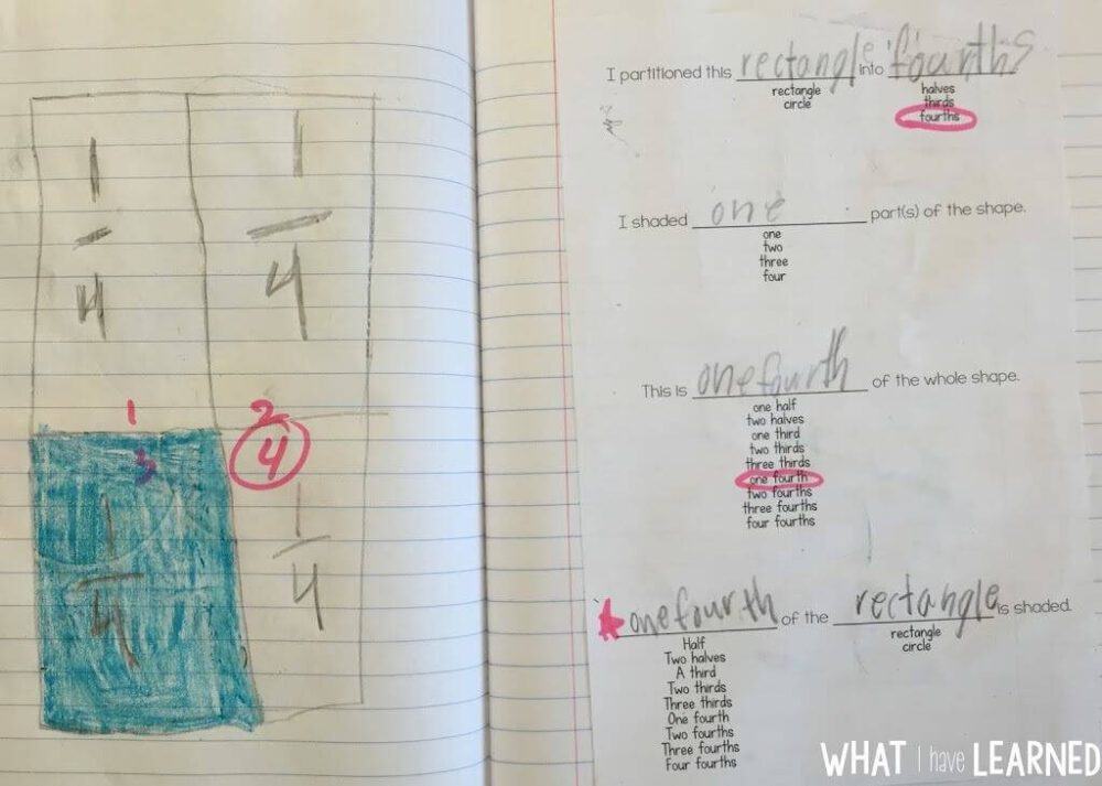 Fraction Sentence Frames for Teaching Math Vocabulary