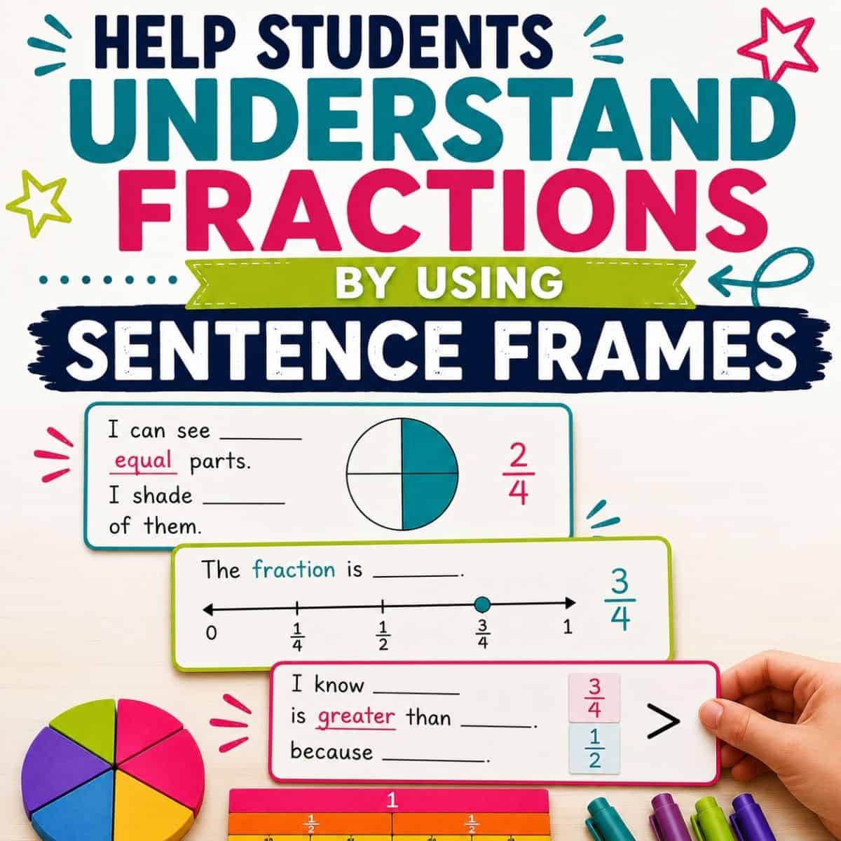 Fraction Sentence Frames for Teaching Math Vocabulary