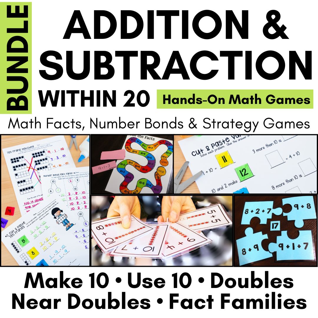 Using 10 to Add +9 and +8 Games & Activities
