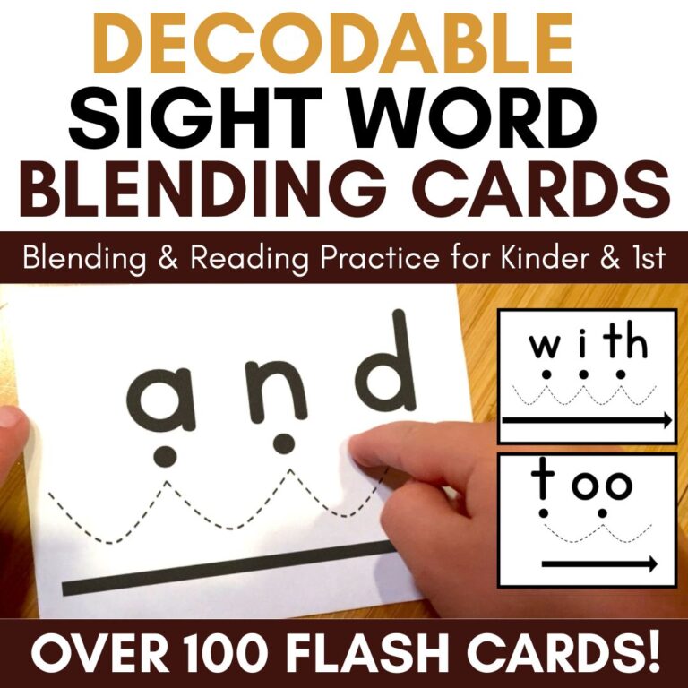 Decodable Sight Words Blending Cards