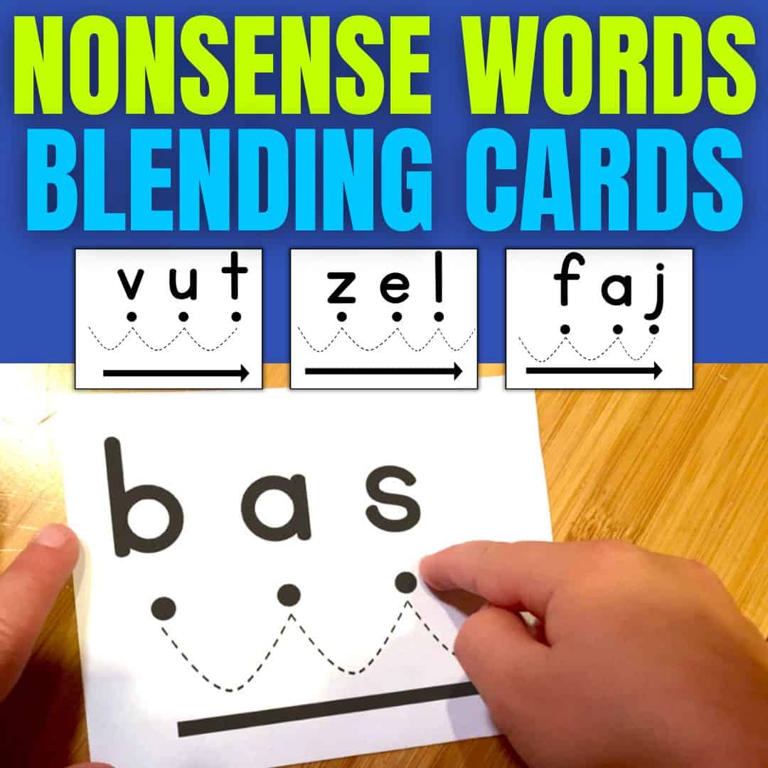 Nonsense CVC Words Blending Cards