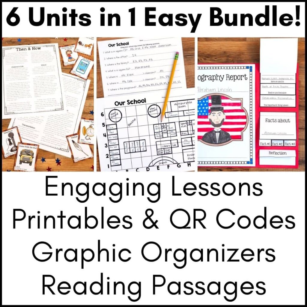 Scaffolded Social Studies Units Bundle for Elementary