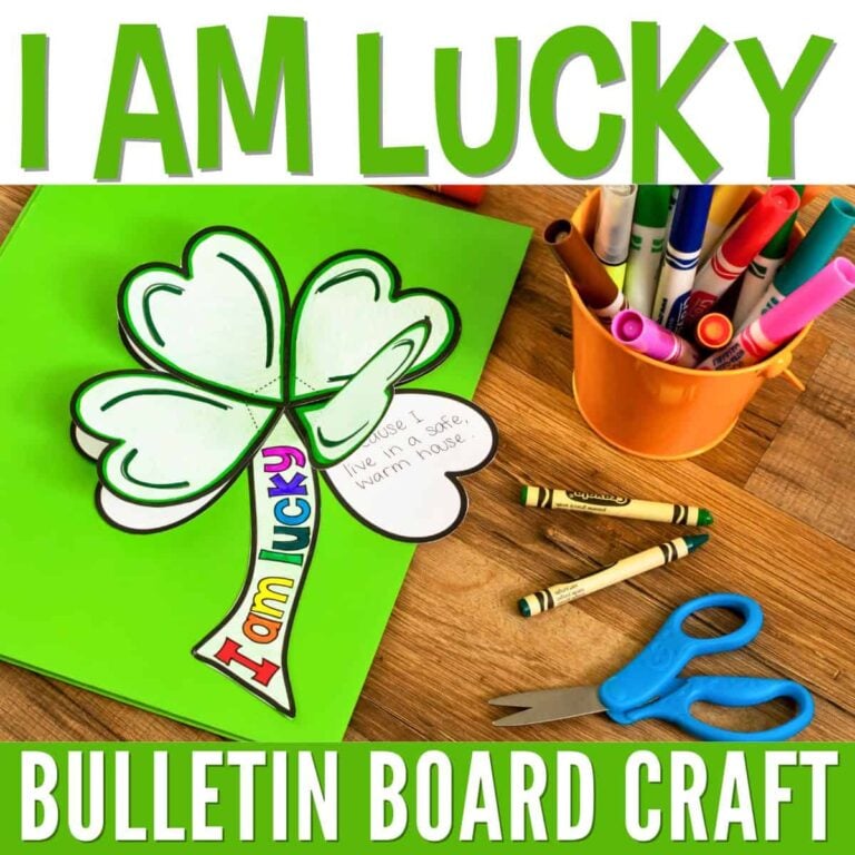 St. Patrick's Day Clover I am lucky Craftivity