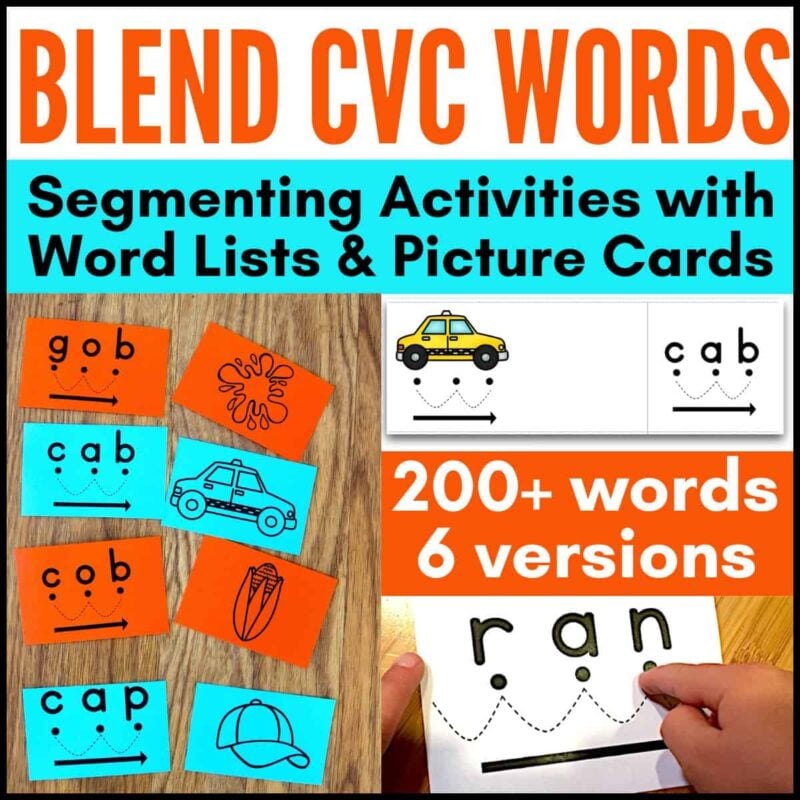 Short Vowel CVC Words Blending Cards