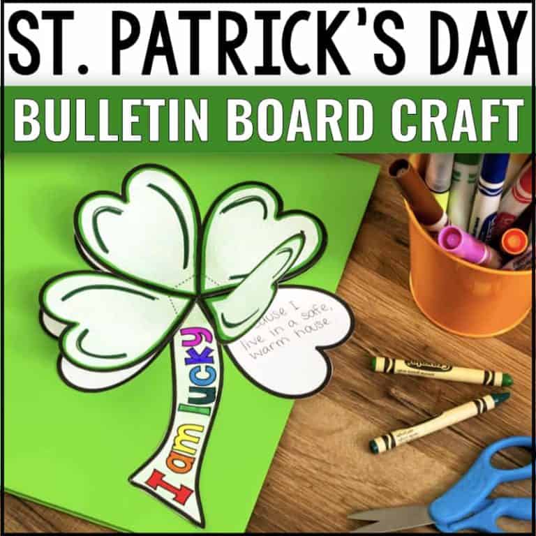 St. Patrick's Day Clover "I am lucky" Craftivity