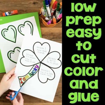 St. Patrick's Day Clover "I am lucky" Craftivity