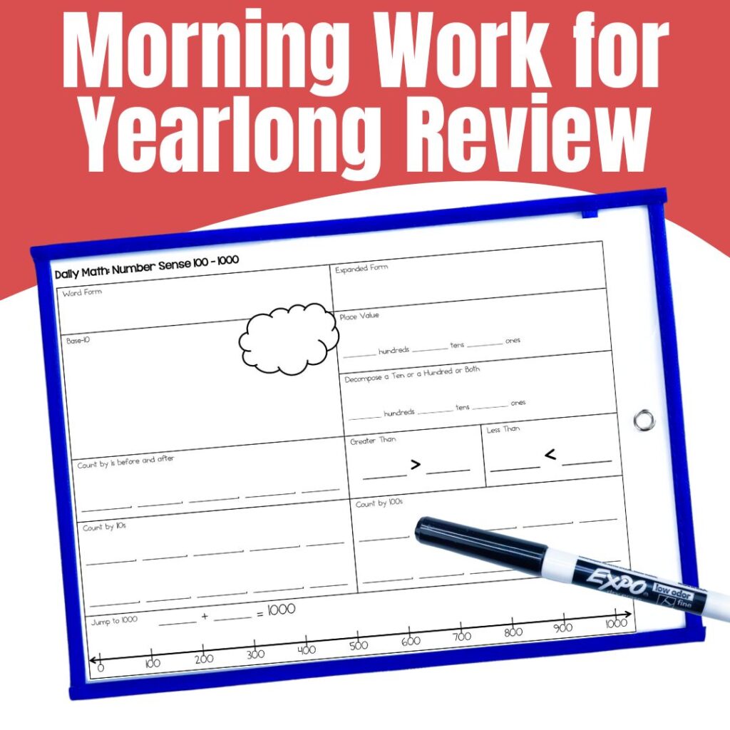 Daily Math Warm-Up Sheets | Number Sense, Operations, Time & Money Review