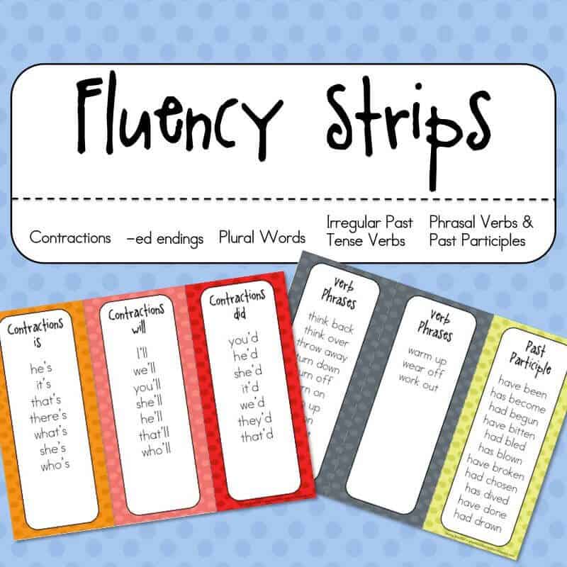 Fluency Strips for odd words and phrases