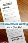 Teach Students to Use a Checklist - Informational Writing: Week 4 ...