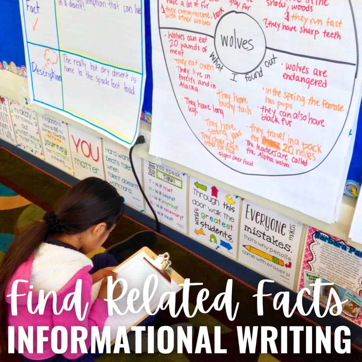 Find Related Facts and Order Facts - Informational Writing Week 3 about ...