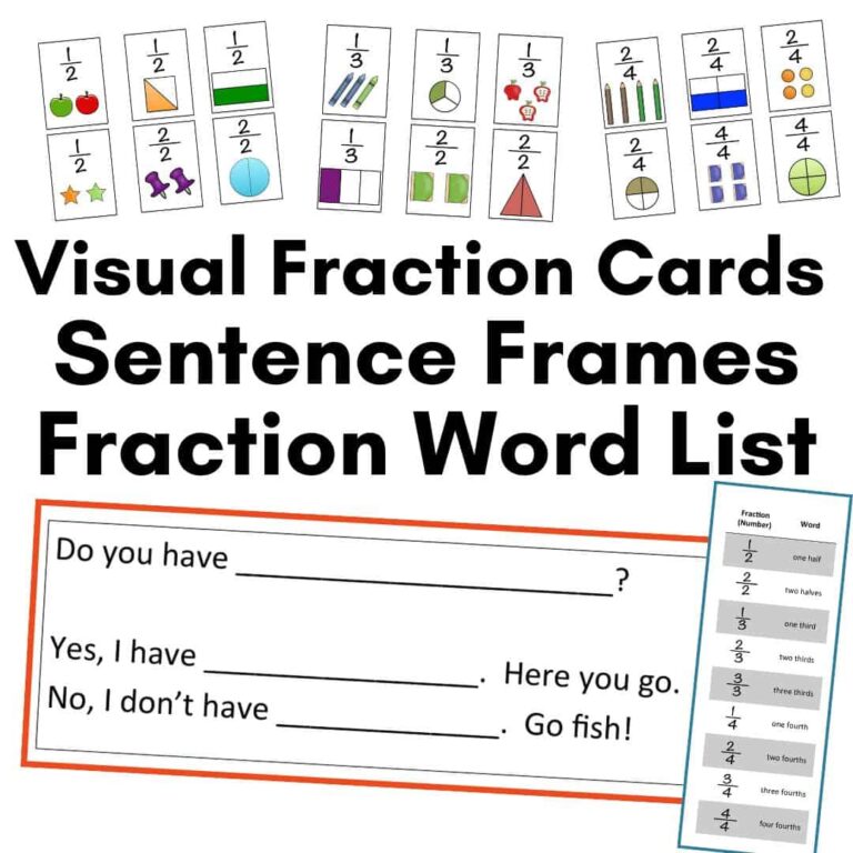 Fraction Go Fish Game | Fraction Recognition & Fraction Vocabulary Practice