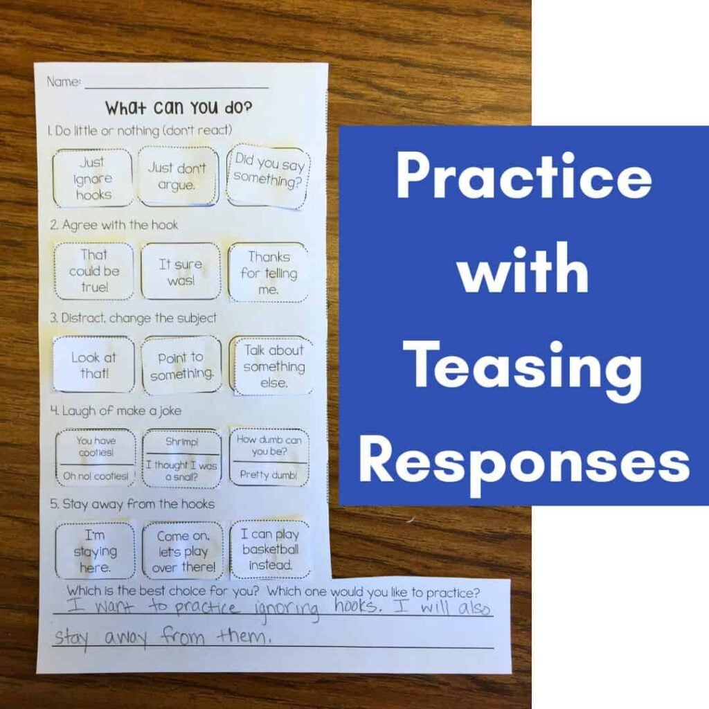 Simon's Hook: Activities to teach students how to respond to teasing