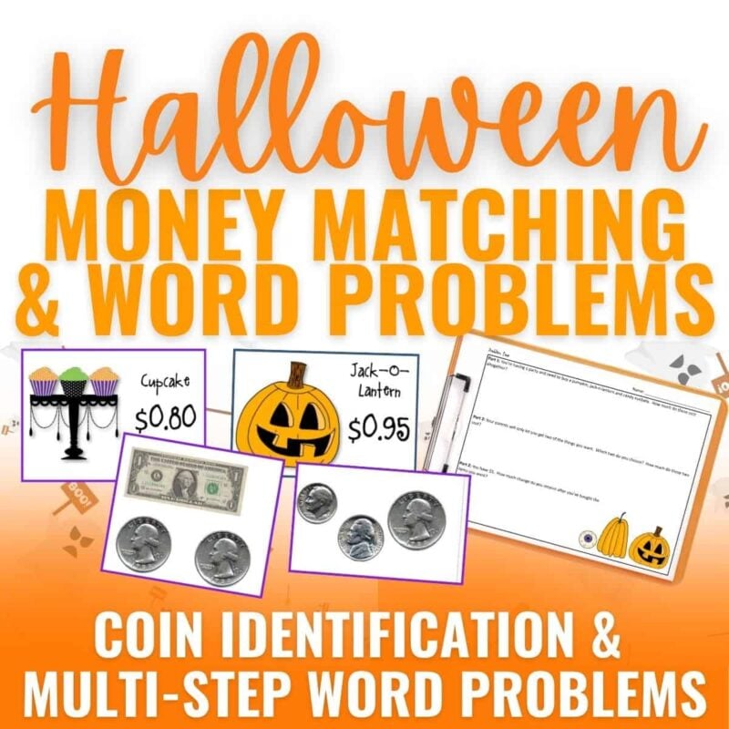 October and Halloween - Money Matching and Word Problems