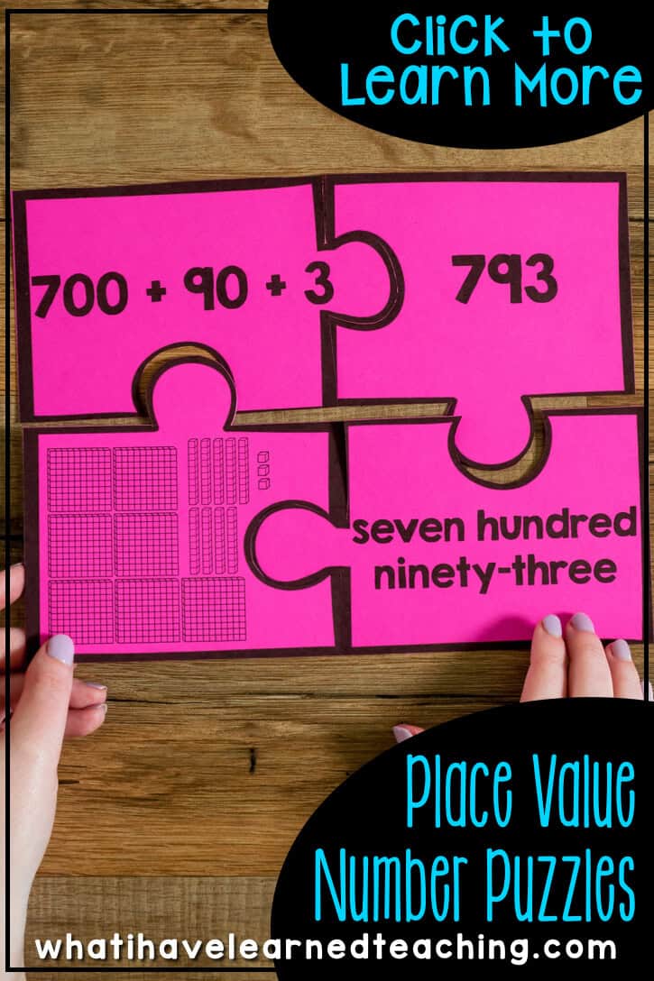 Number Puzzles for Second Grade Math Stations