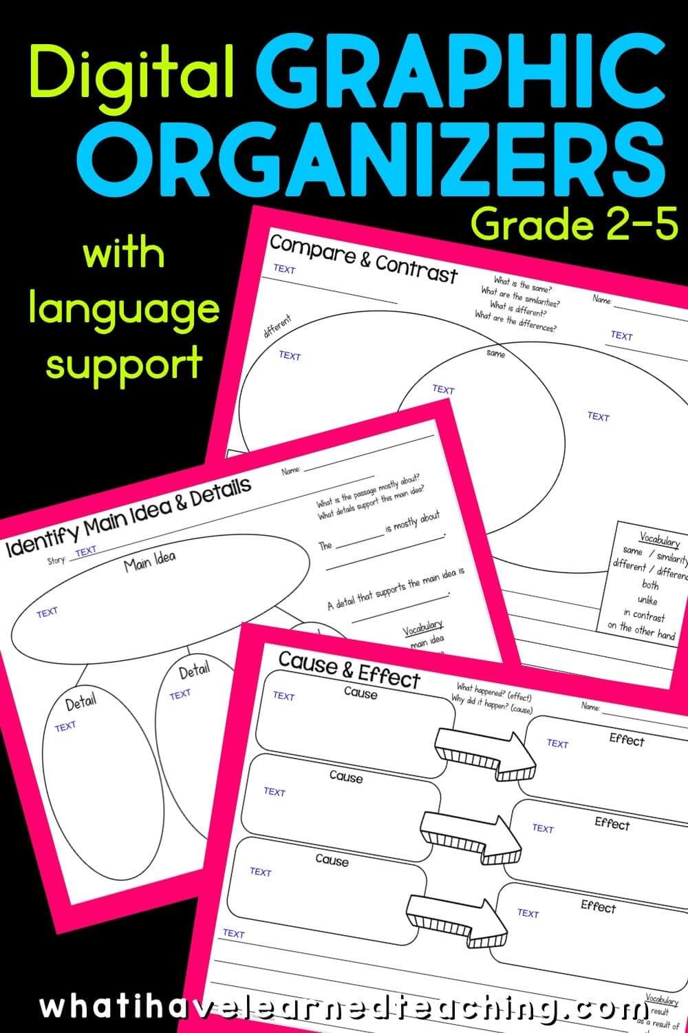 Graphic Organizers with Language Support