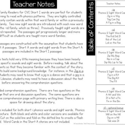 CVC Decodable Phonics Passages | Word Family Reading Fluency ...