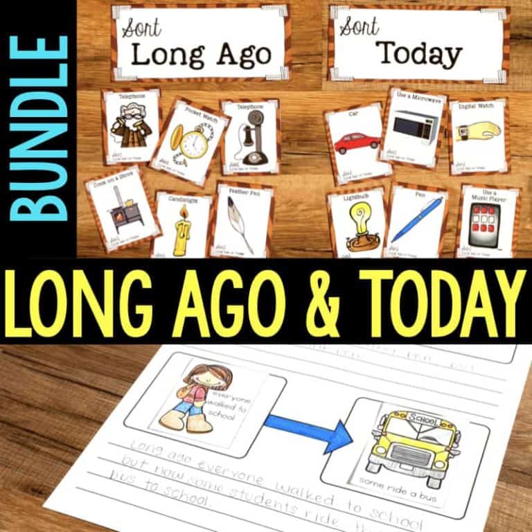 Long Ago & Now - Article, Fact Sort, Comprehension Questions