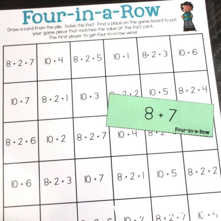 Using 10 to Add +9 and +8 Games & Activities