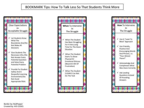 Talking Less, So That Students Think More