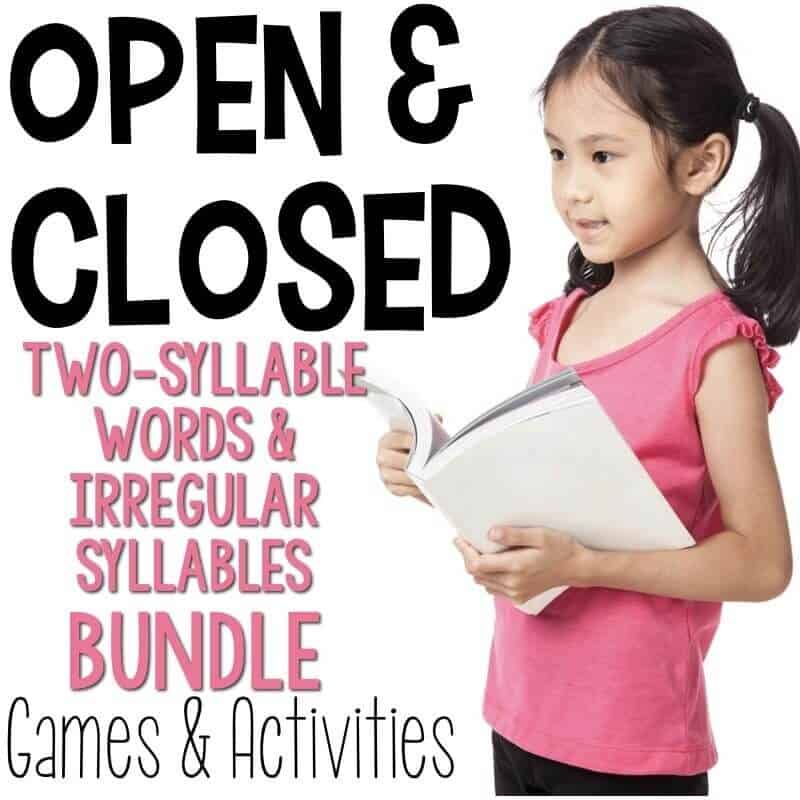 Open Syllables and Closed Syllables Activities and Irregular Syllables ...
