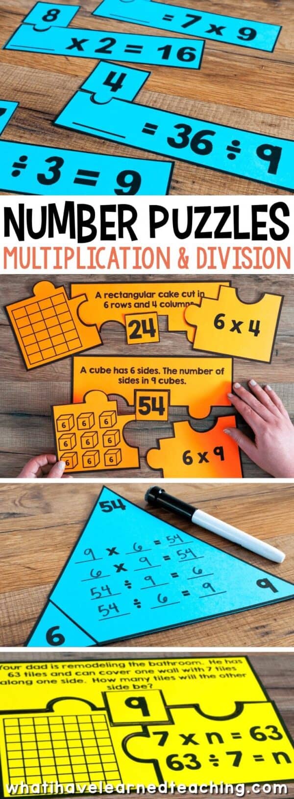Number Puzzles for Third Grade Math Stations