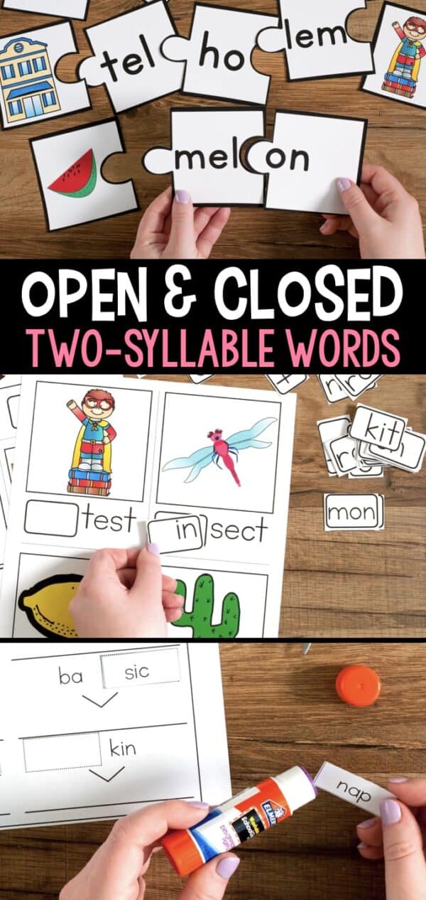 Open and Closed Syllables Games and Activities