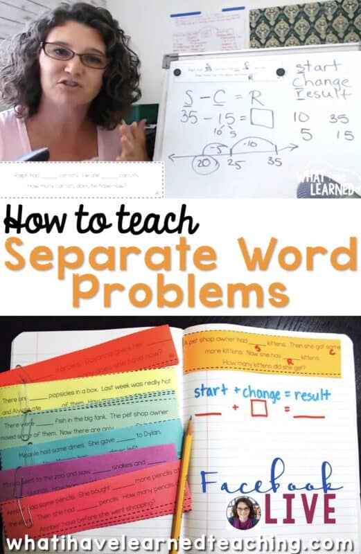 Separate Word Problems - How to teach by problem type