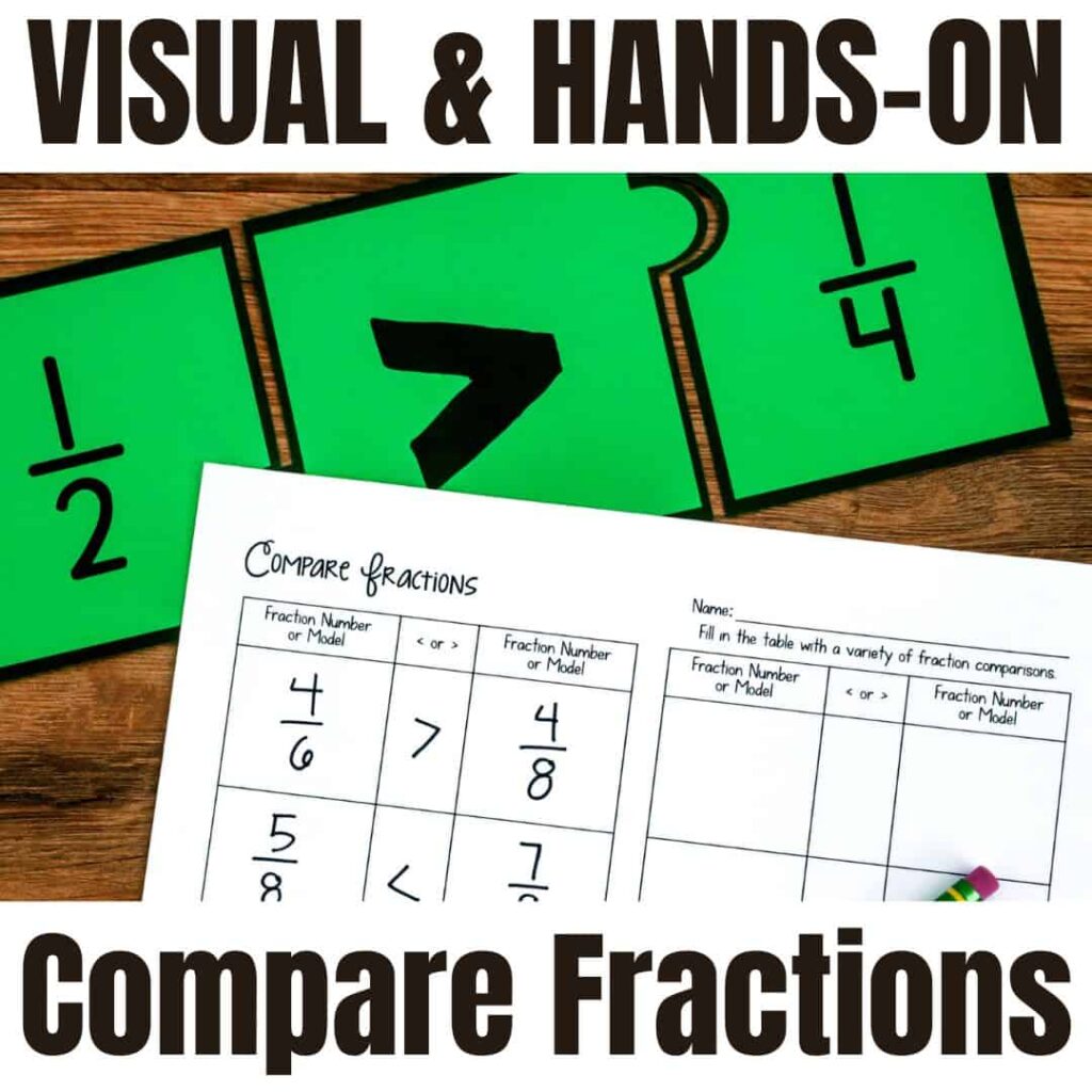 Fraction Number Puzzles 3rd Grade Hands-on Math Activity