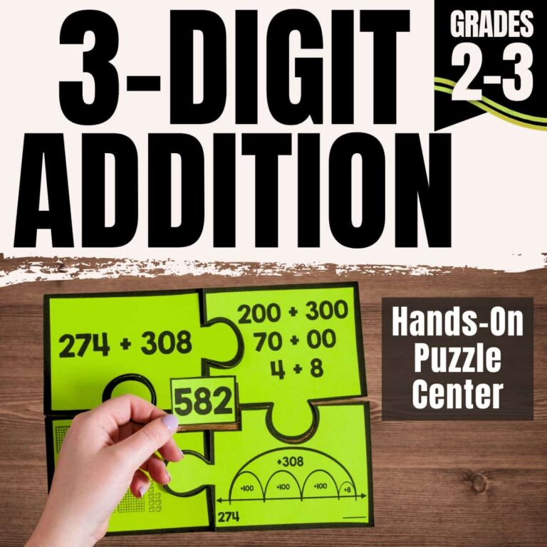 3-Digit Hands-on Math Strategy Number Puzzles