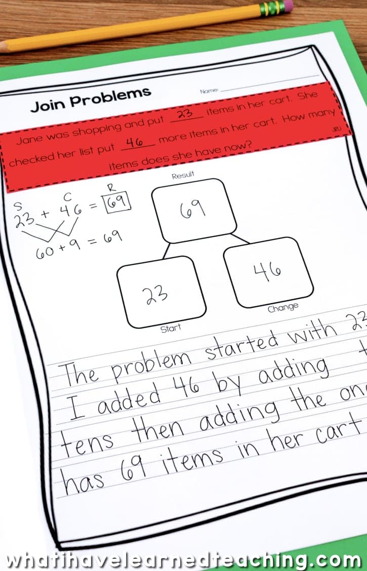 Addition and Subtraction Word Problems by Problem Type Resource
