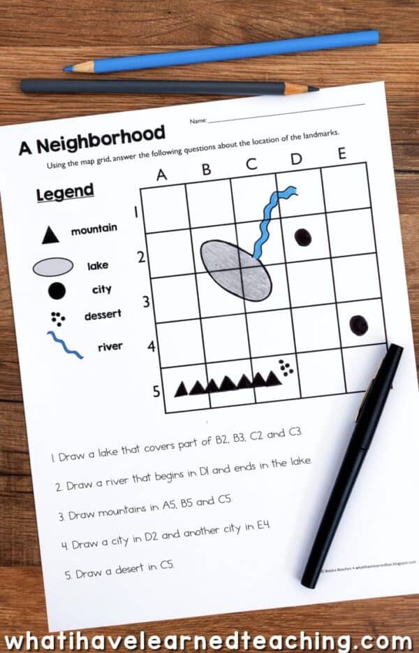 Map Skills Social Studies Unit for Second Grade