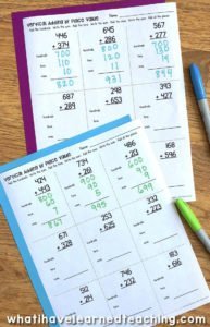 Three-Digit Addition Worksheets Using Addition Strategies