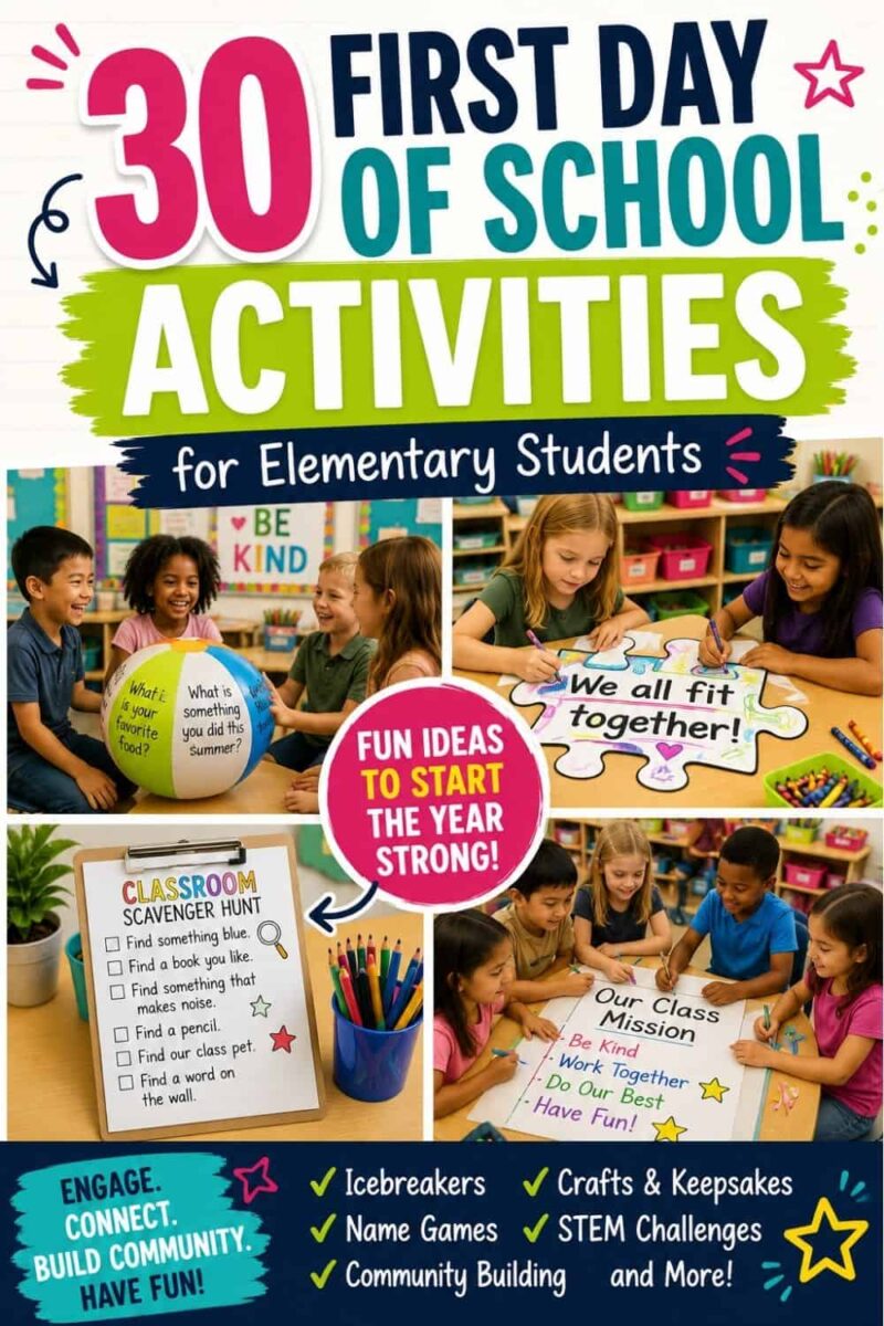 30 First Day of School Activities for Elementary Students