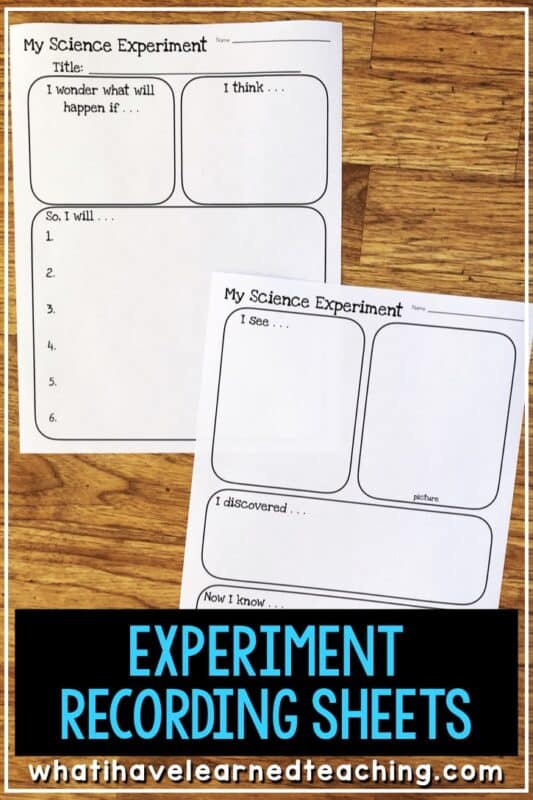 Scientific Method Posters & Science Experiment Recording Sheets