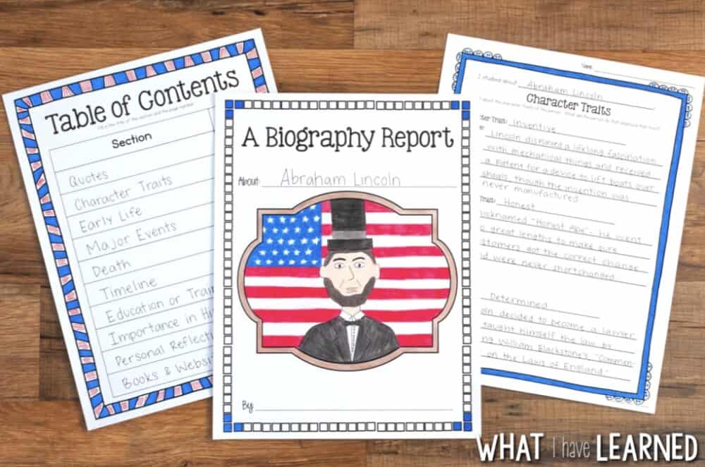 Biography Report Template (Book Report, Lapbook & Project)