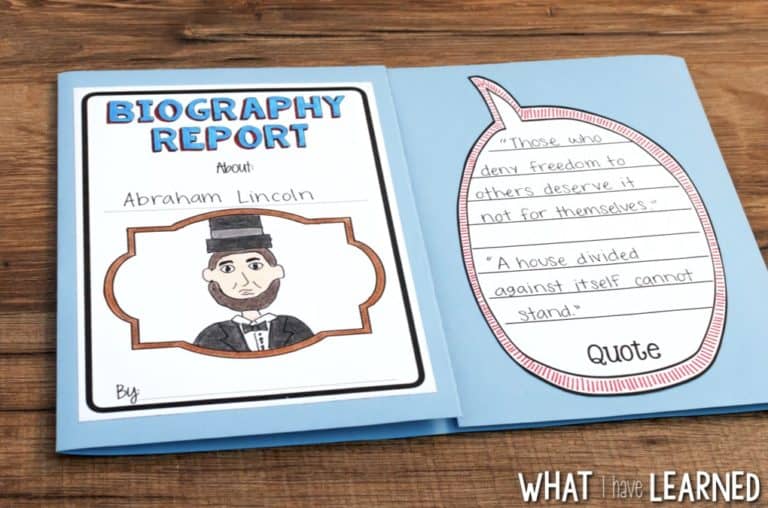 Biography Report Template (Book Report, Lapbook & Project)