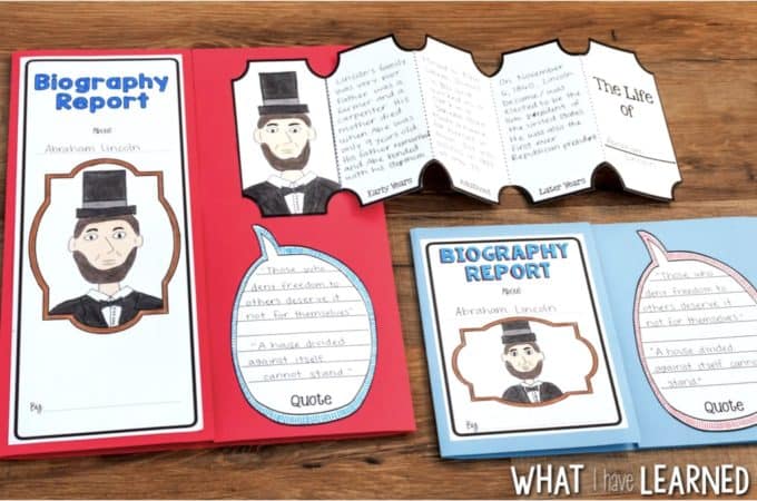 Biography Report Template (Book Report, Lapbook & Project)