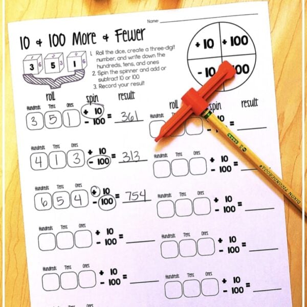 Roll and Spin Math Games for Multi-Digit Addition & Subtraction