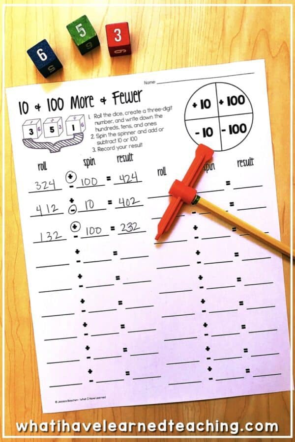 Roll and Spin Math Games to Develop Number Sense with Multi-Digit ...